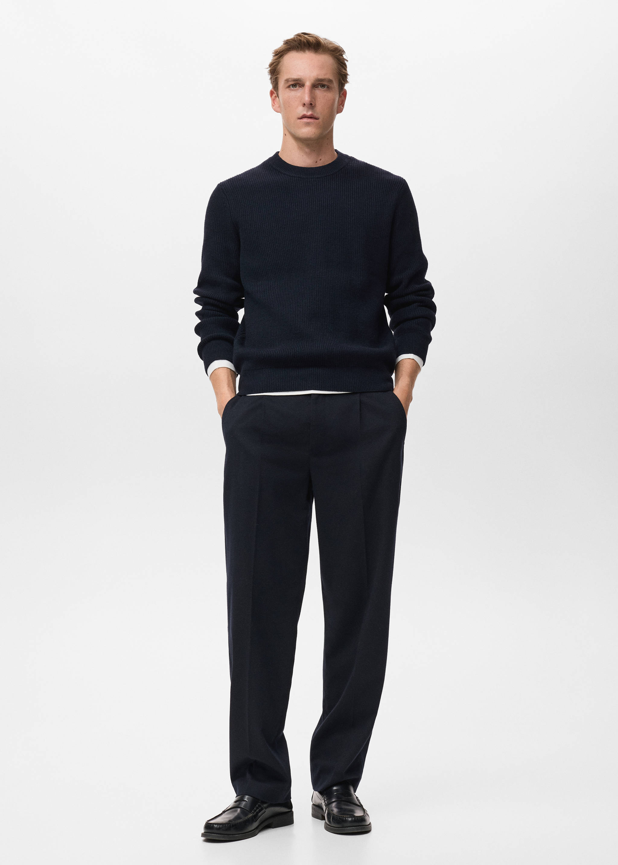 Knitted ribbed sweater - Men | MANGO OUTLET USA