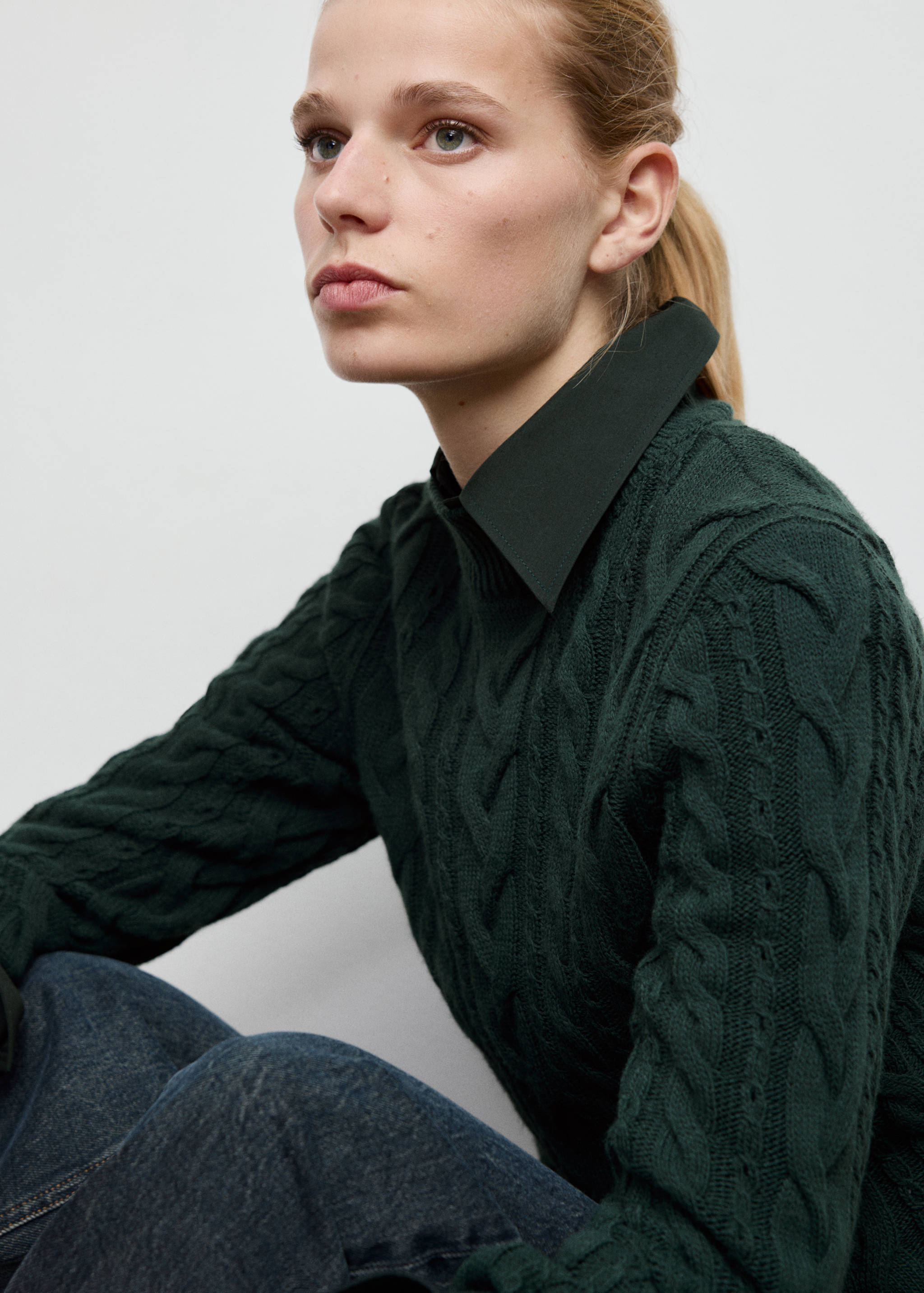 Braided sweater with perkins neck - Women | MANGO OUTLET USA
