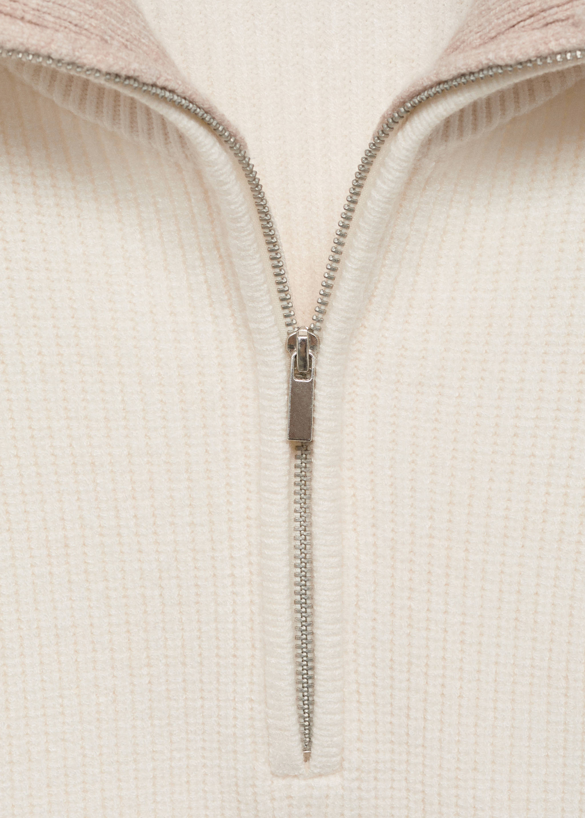 Sweater with contrasting zipper collar - Women | MANGO OUTLET USA
