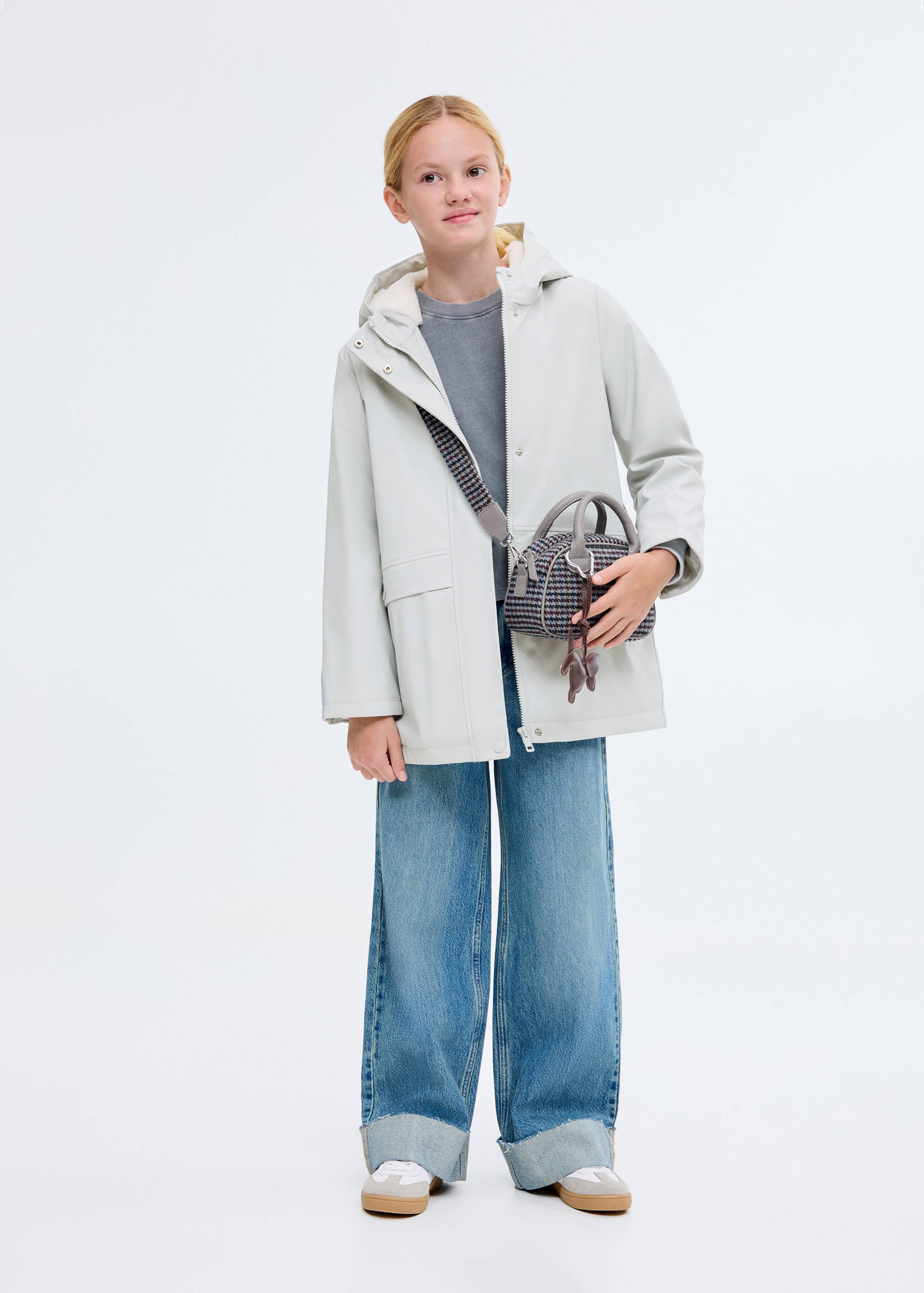 Hooded water-repellent coat - Girls | MANGO OUTLET USA