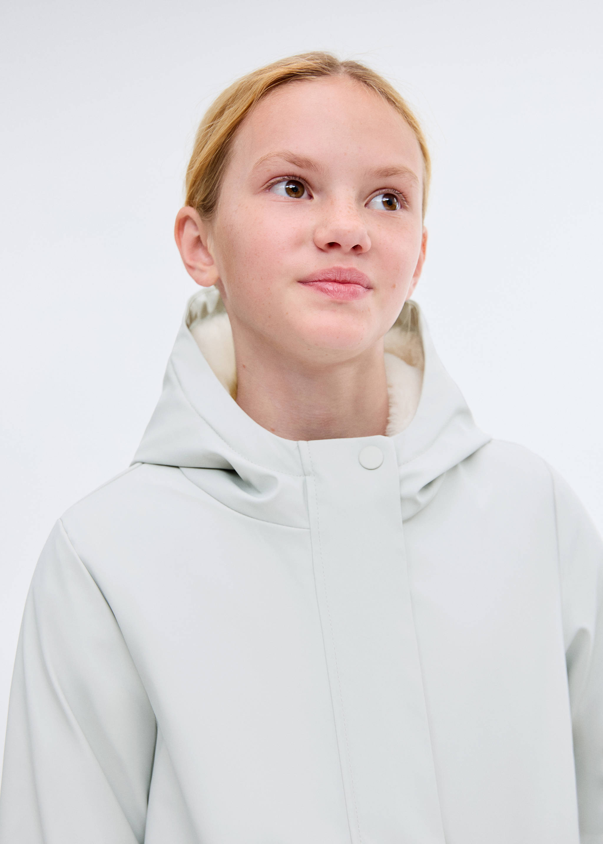 Hooded water-repellent coat - Girls | MANGO OUTLET USA