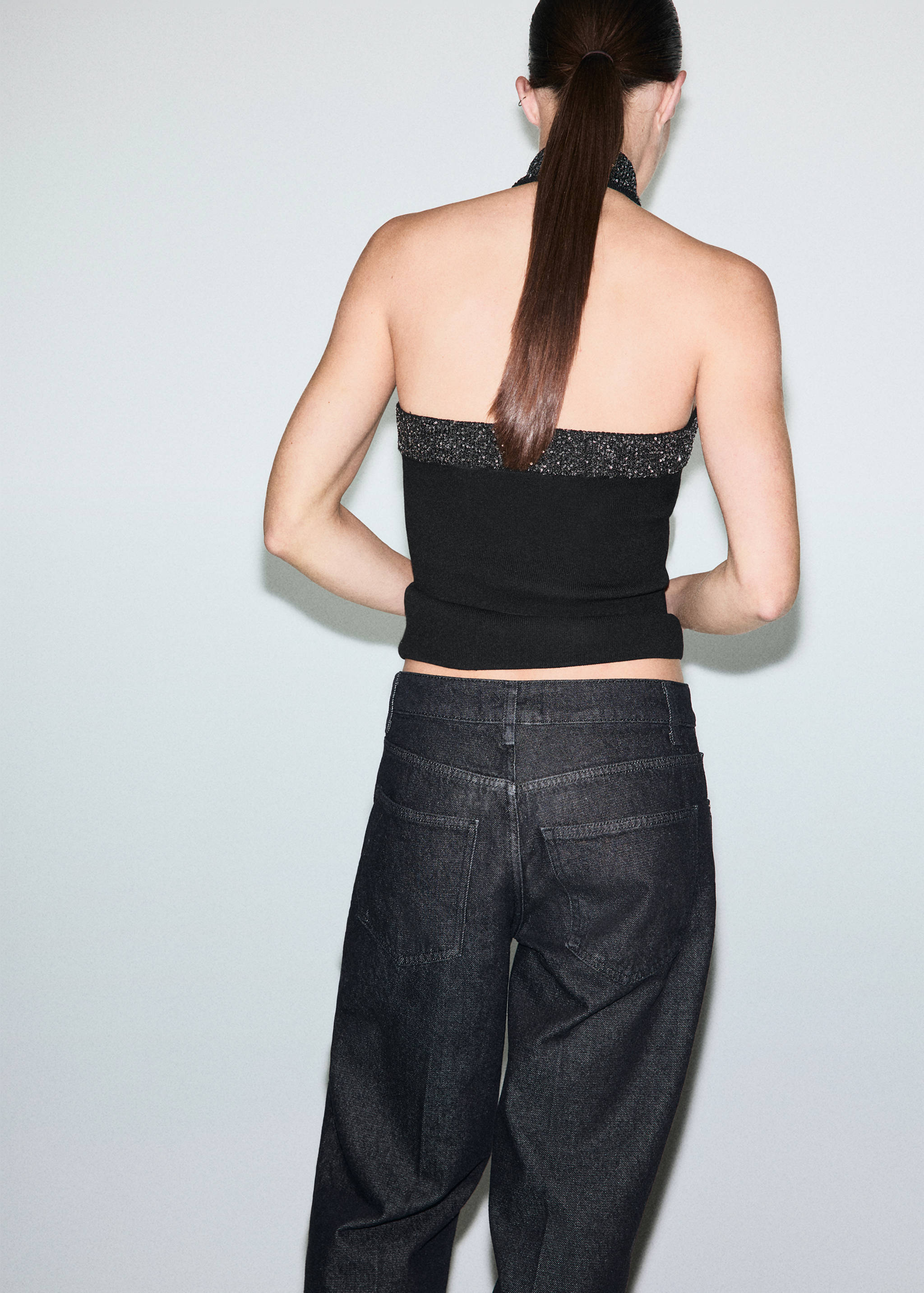 Top col halter brillant - Femme | MANGO OUTLET France métropolitaine