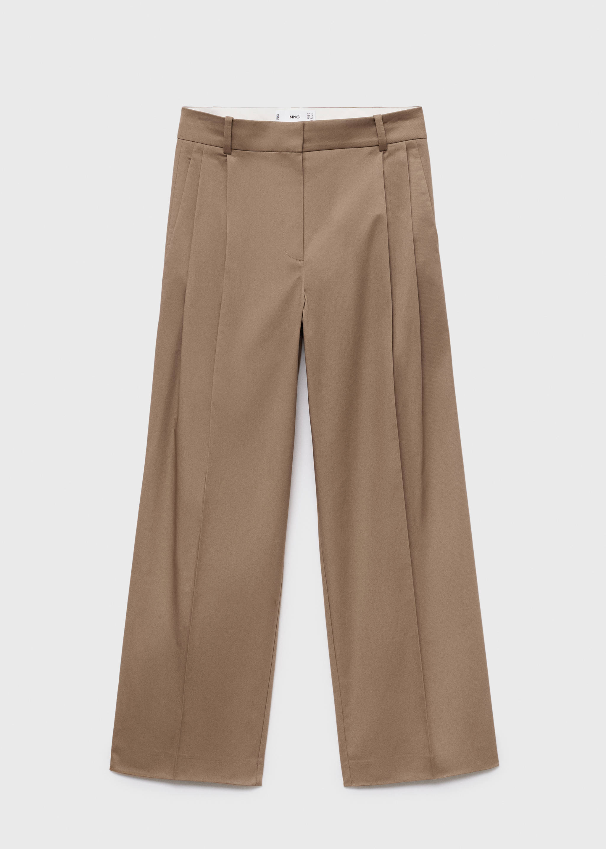 Pantalón algodón recto pinzas - Mujer | MANGO OUTLET España (Península ...