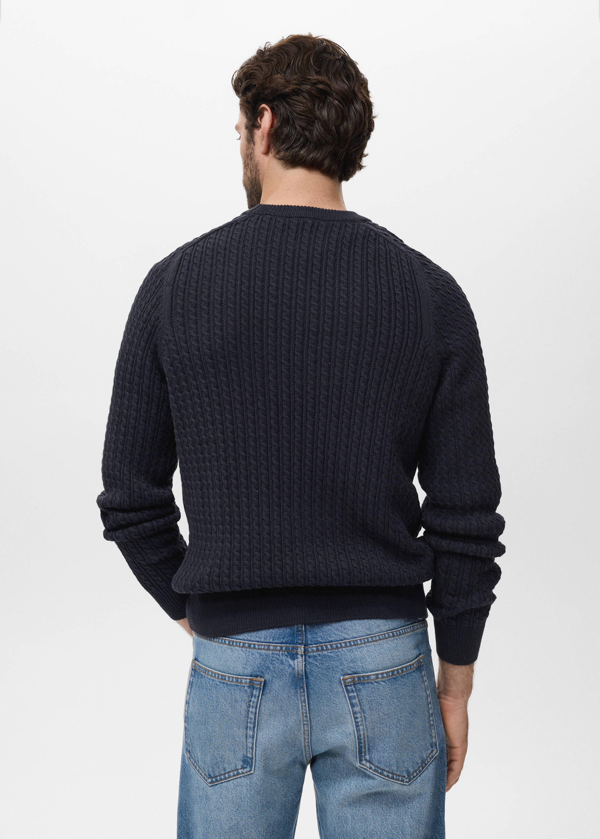 100% cotton braided sweater - Men | MANGO OUTLET United Kingdom