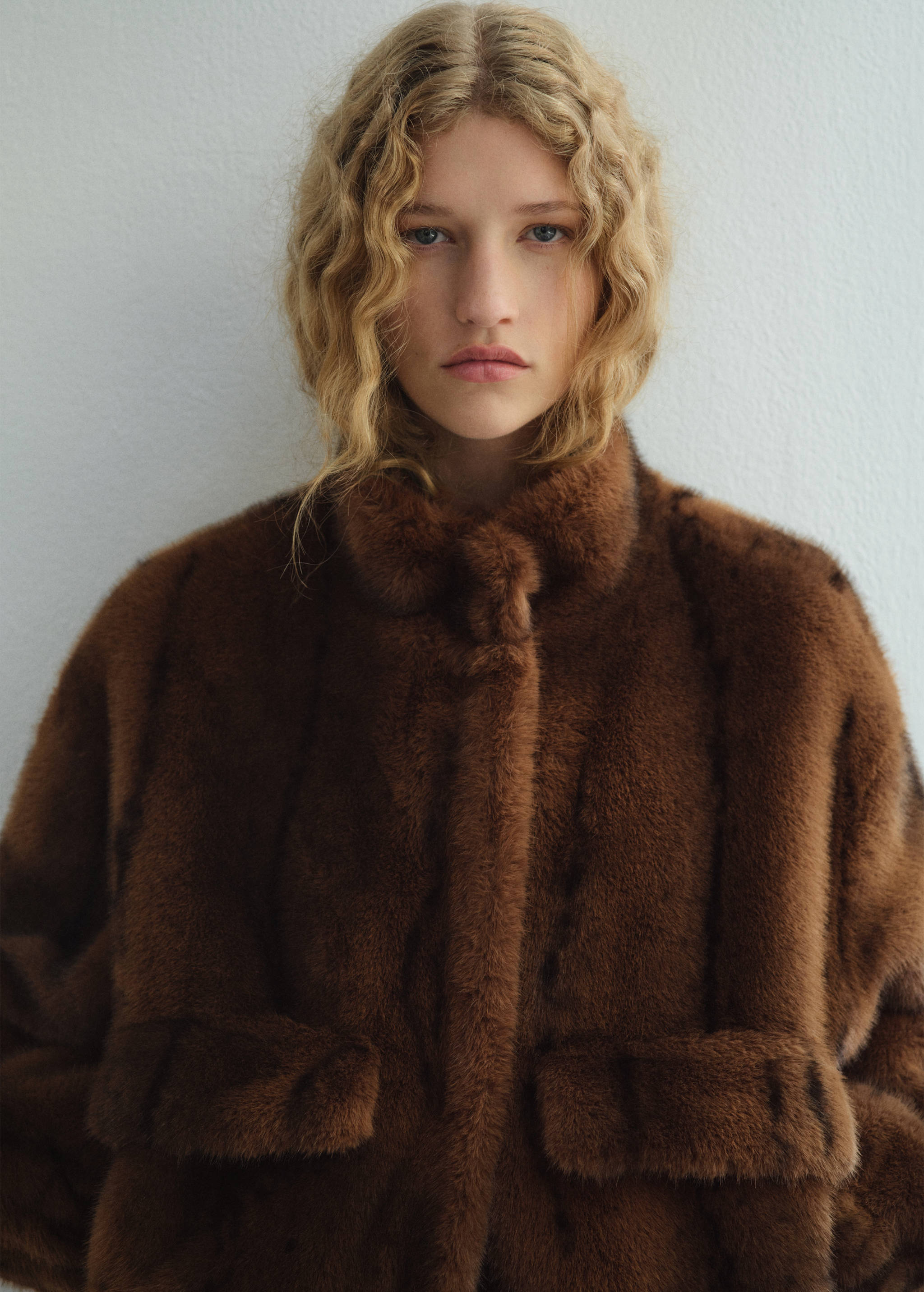 Faux-fur jacket with pockets - Women | MANGO OUTLET United Kingdom