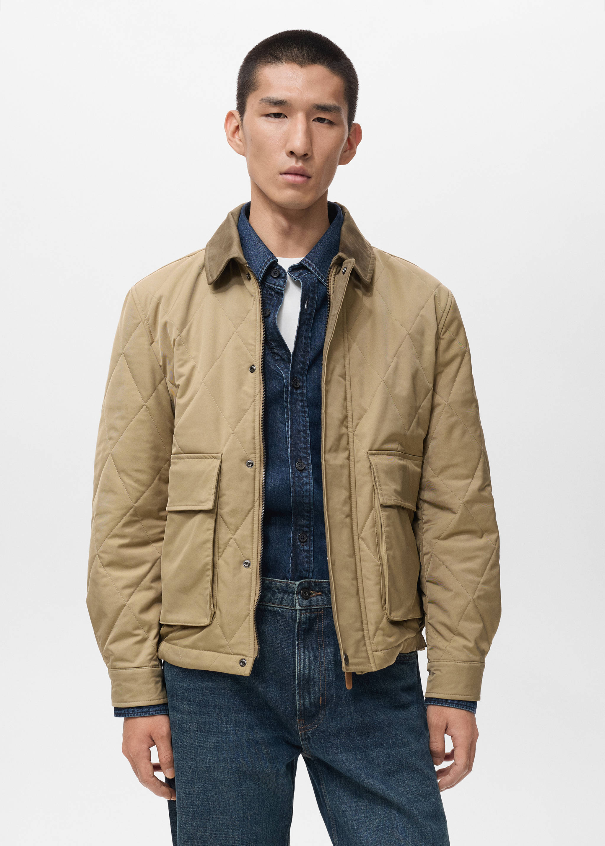 Quilted water repellent jacket - Men | MANGO OUTLET United Kingdom
