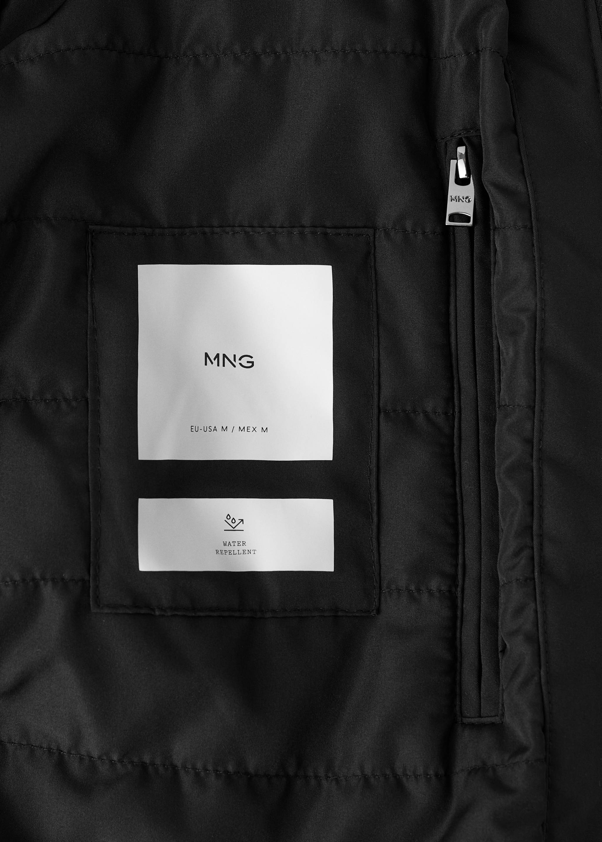 Water-repellent hooded barn jacket - Men | MANGO OUTLET USA