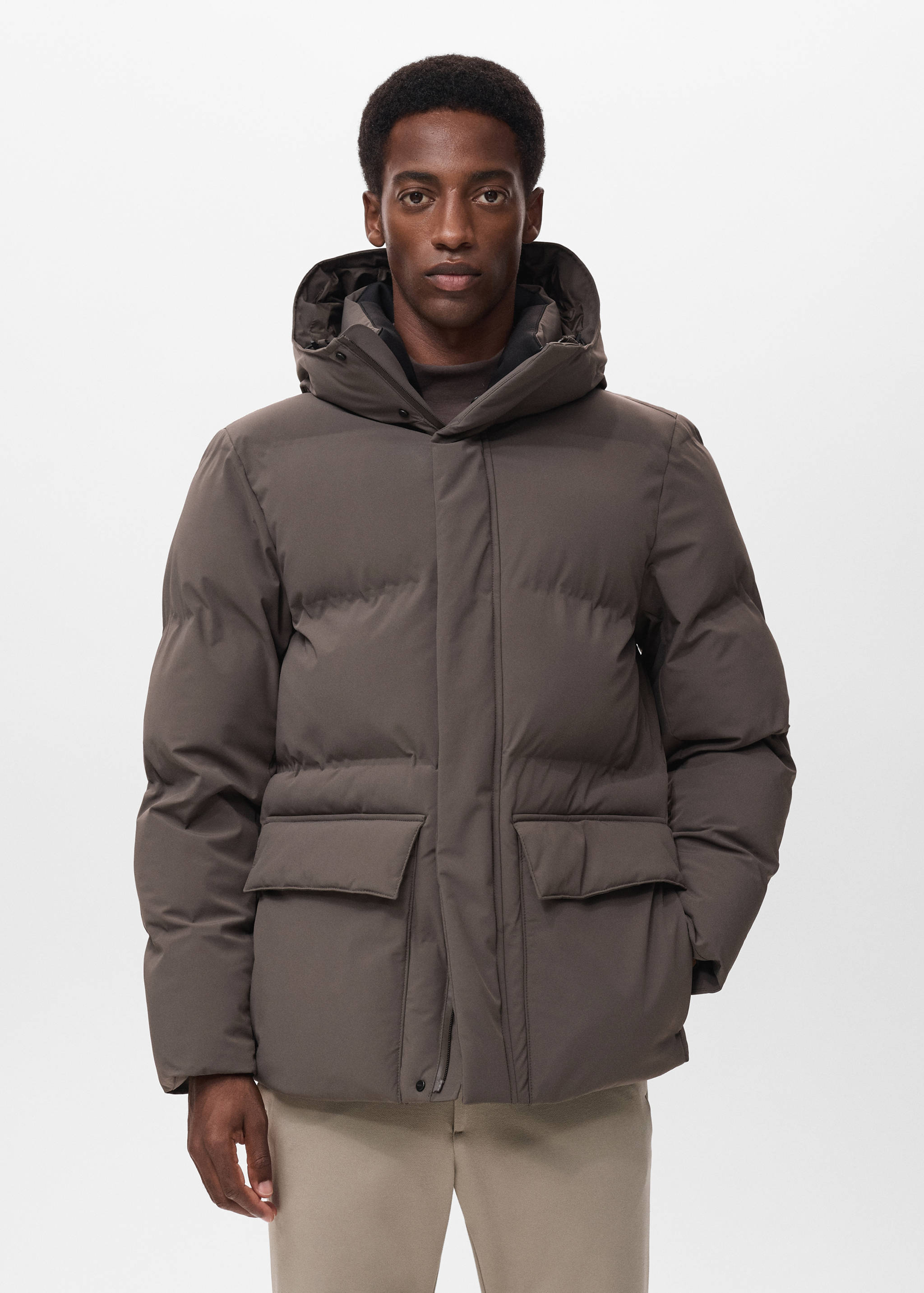 Quilted waterproof anorak - Men | MANGO OUTLET United Kingdom