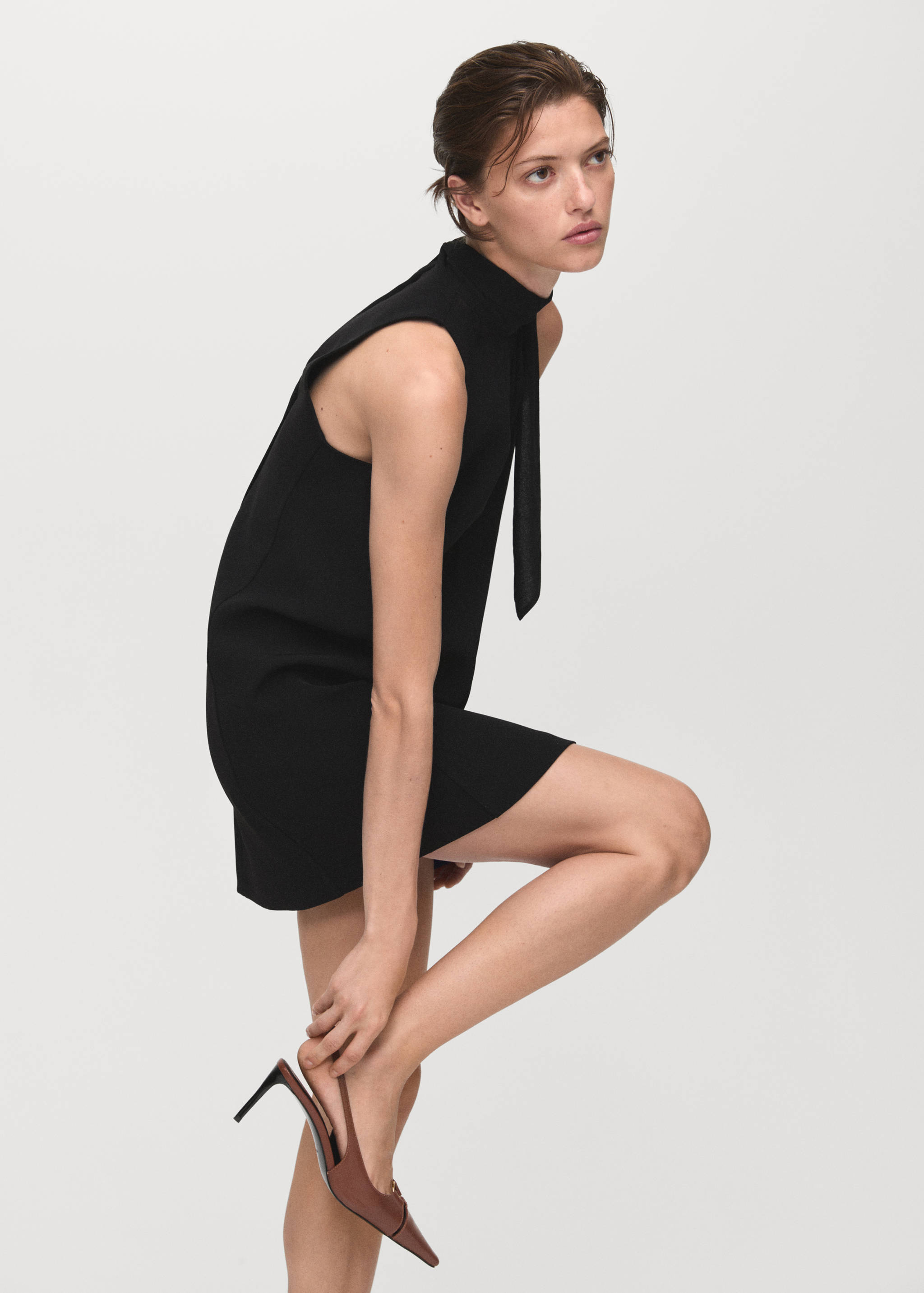 Bow cut-out detail dress - Women | MANGO OUTLET USA
