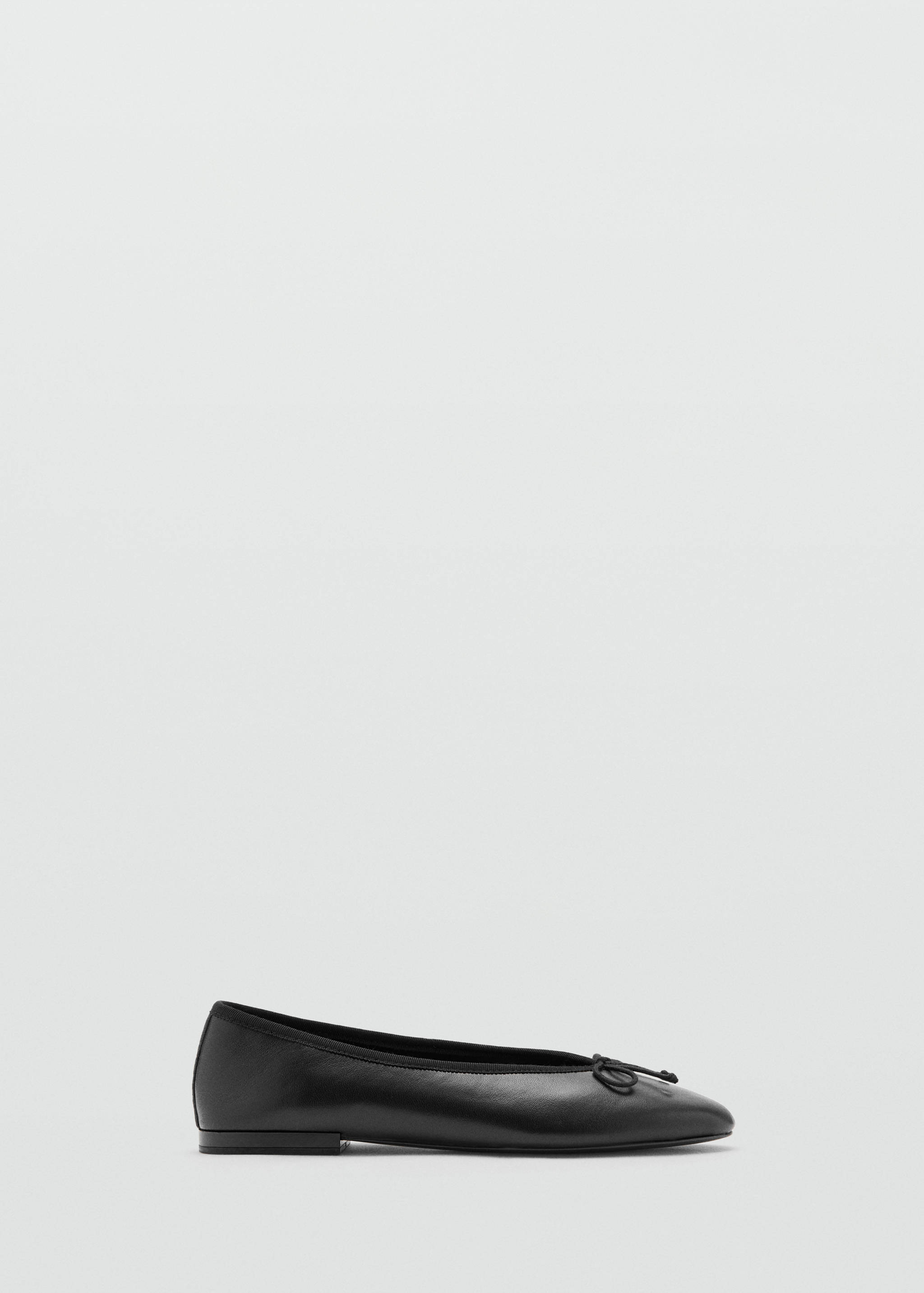 Leather ballet flats with bow - Women | MANGO OUTLET Greece