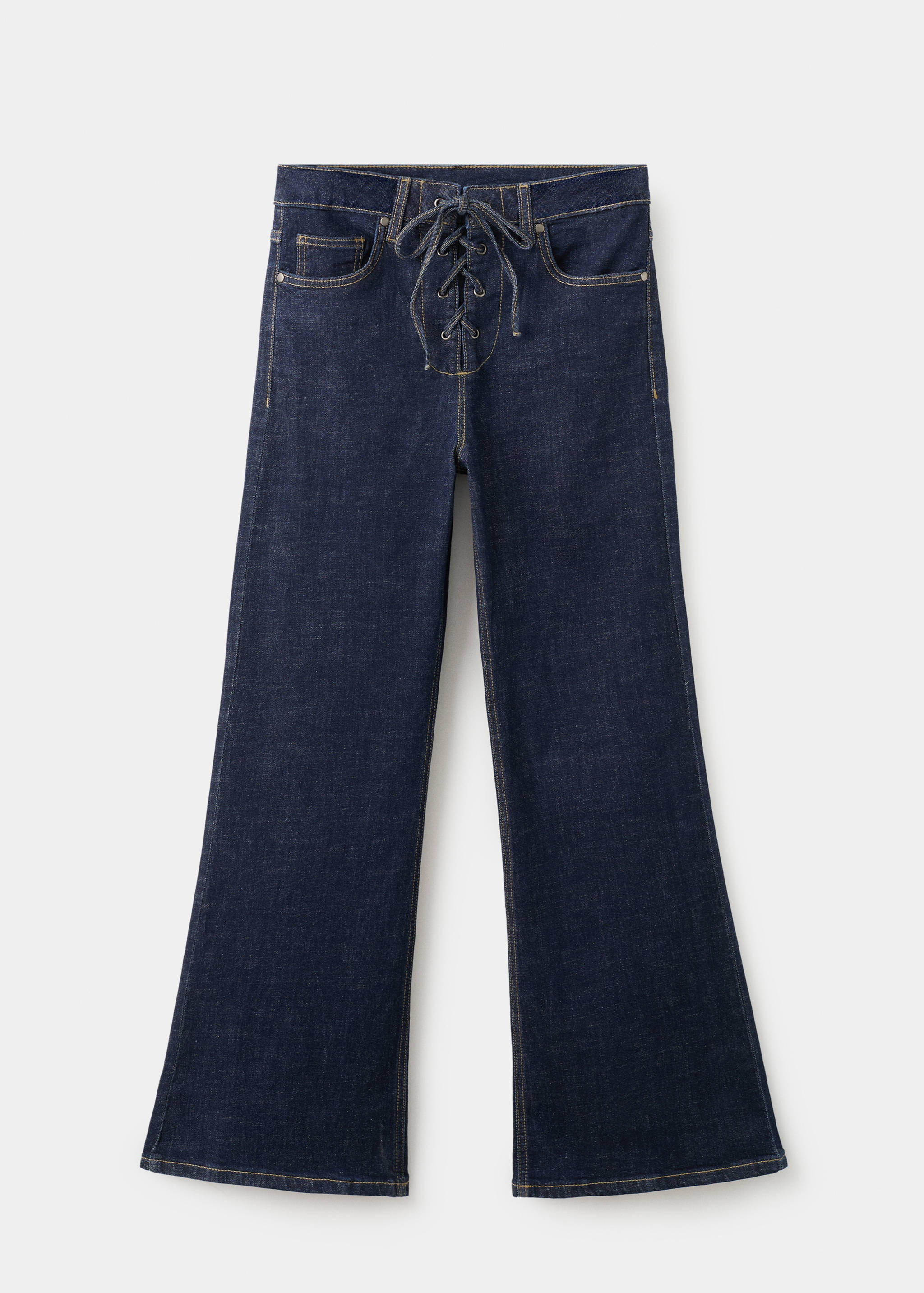 Flared jeans with drawstrings - Women | MANGO OUTLET United Kingdom