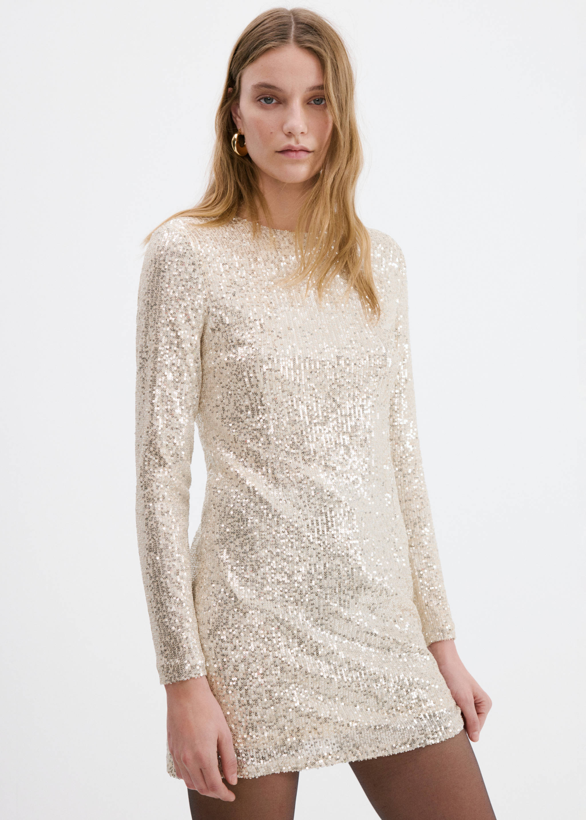Short dress with sequins - Women | MANGO OUTLET United Kingdom