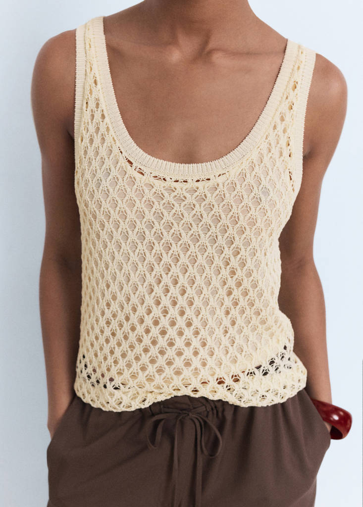 Crochet top with straps - Women | MANGO OUTLET USA