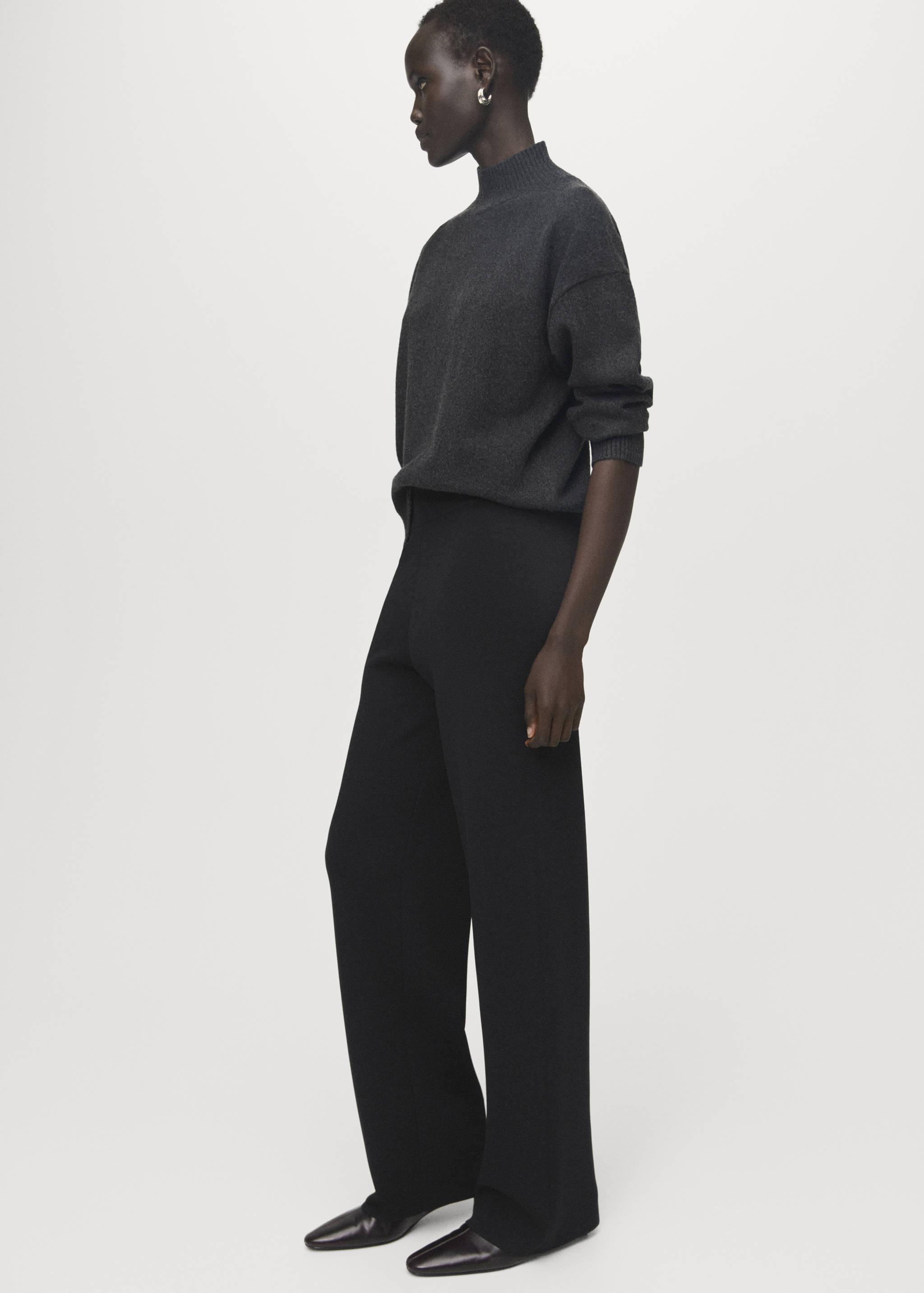 Knitted pants with elastic waistband - Women | MANGO OUTLET USA