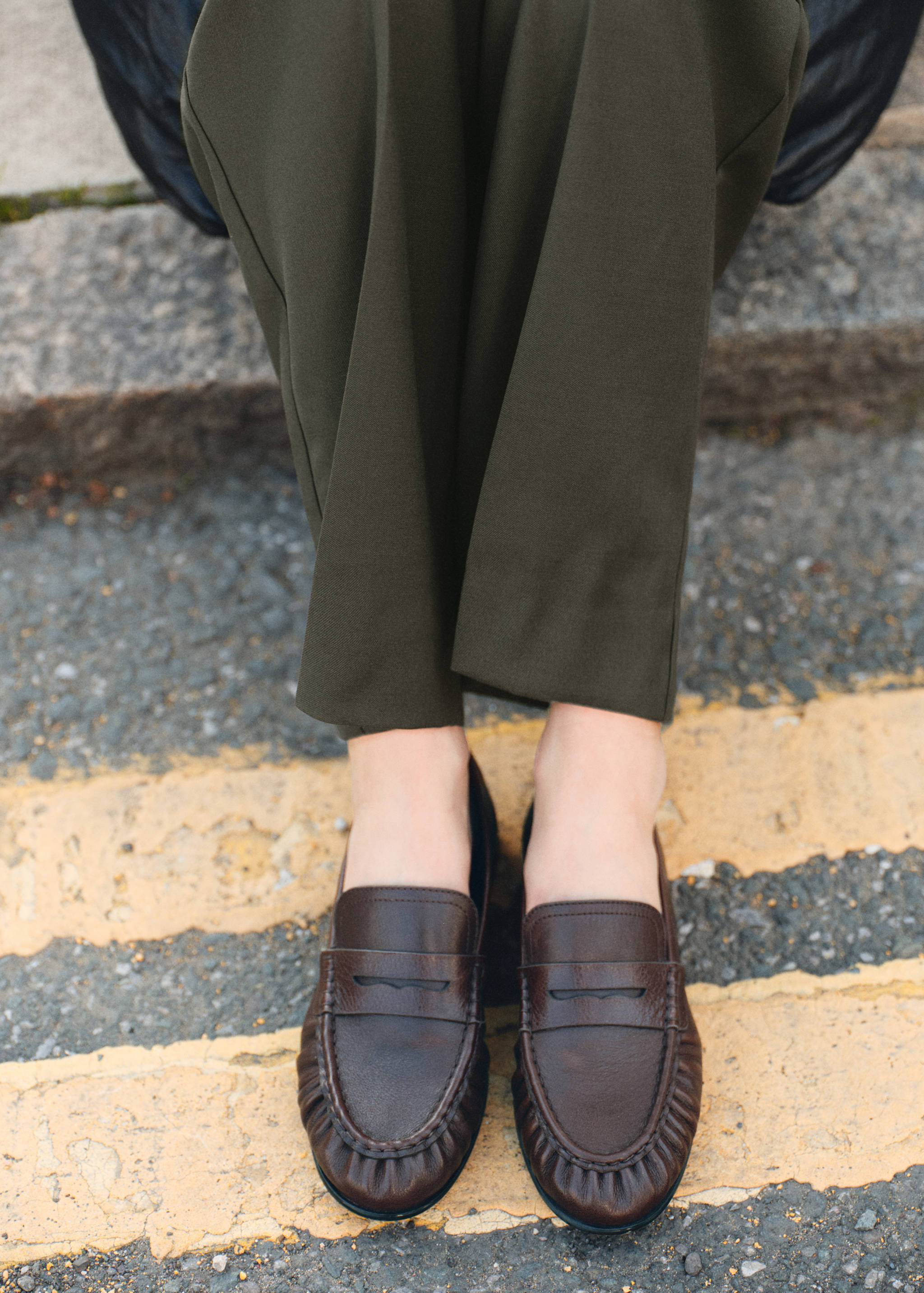 Mocasín piel antifaz - Mujer | MANGO OUTLET España (Península y Baleares)