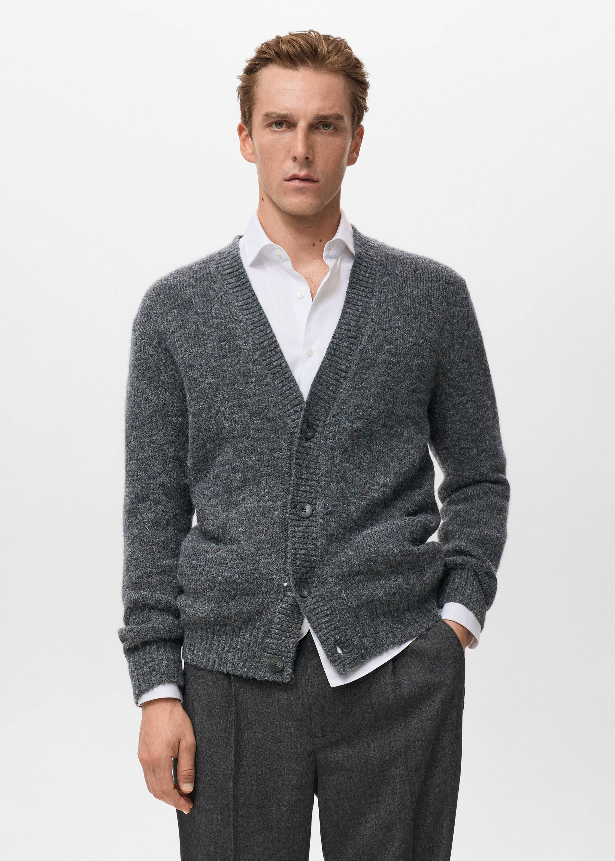 Knitted button cardigan - Men | MANGO OUTLET USA