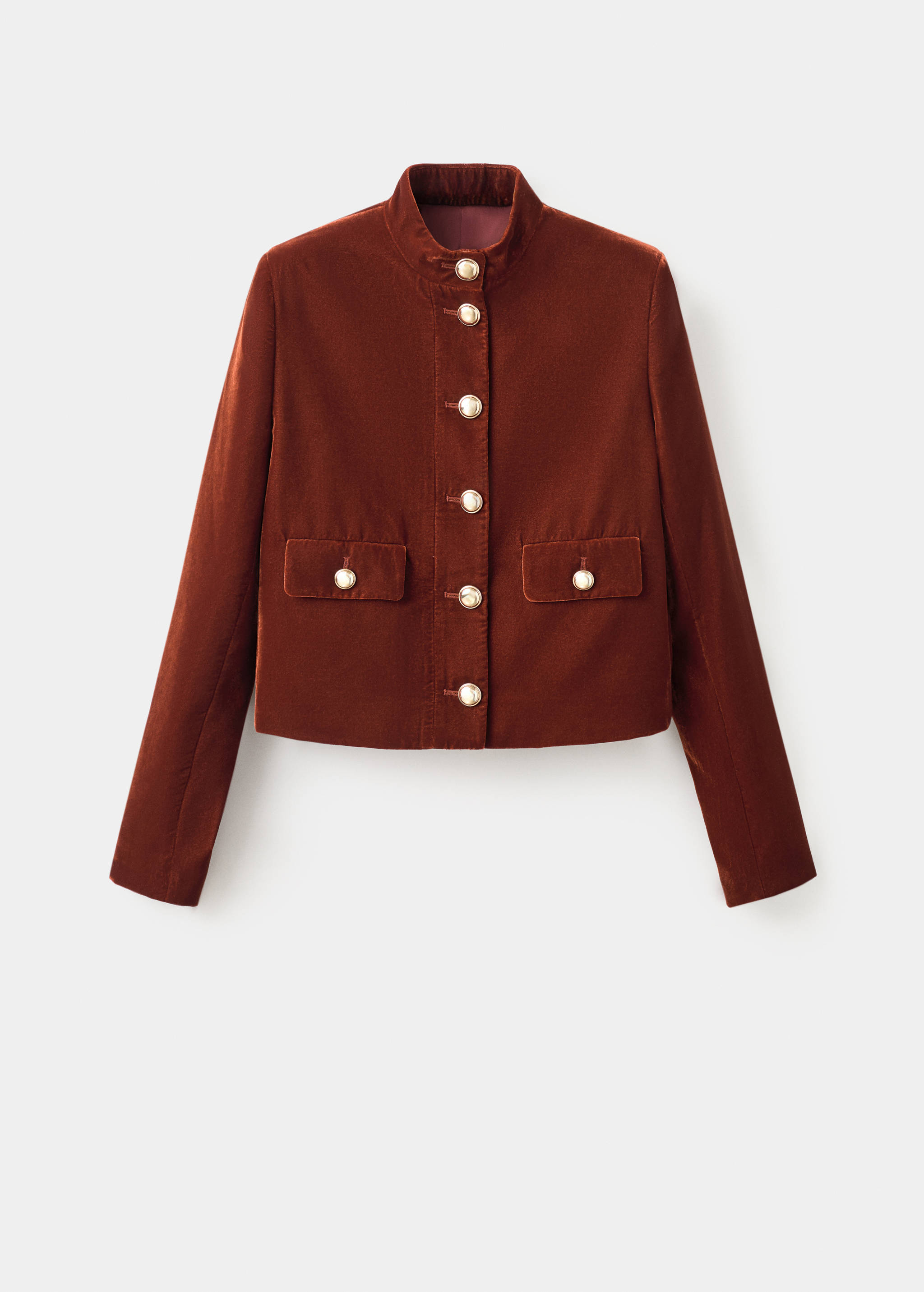 Velvet jacket with buttons - Women | MANGO OUTLET Greece