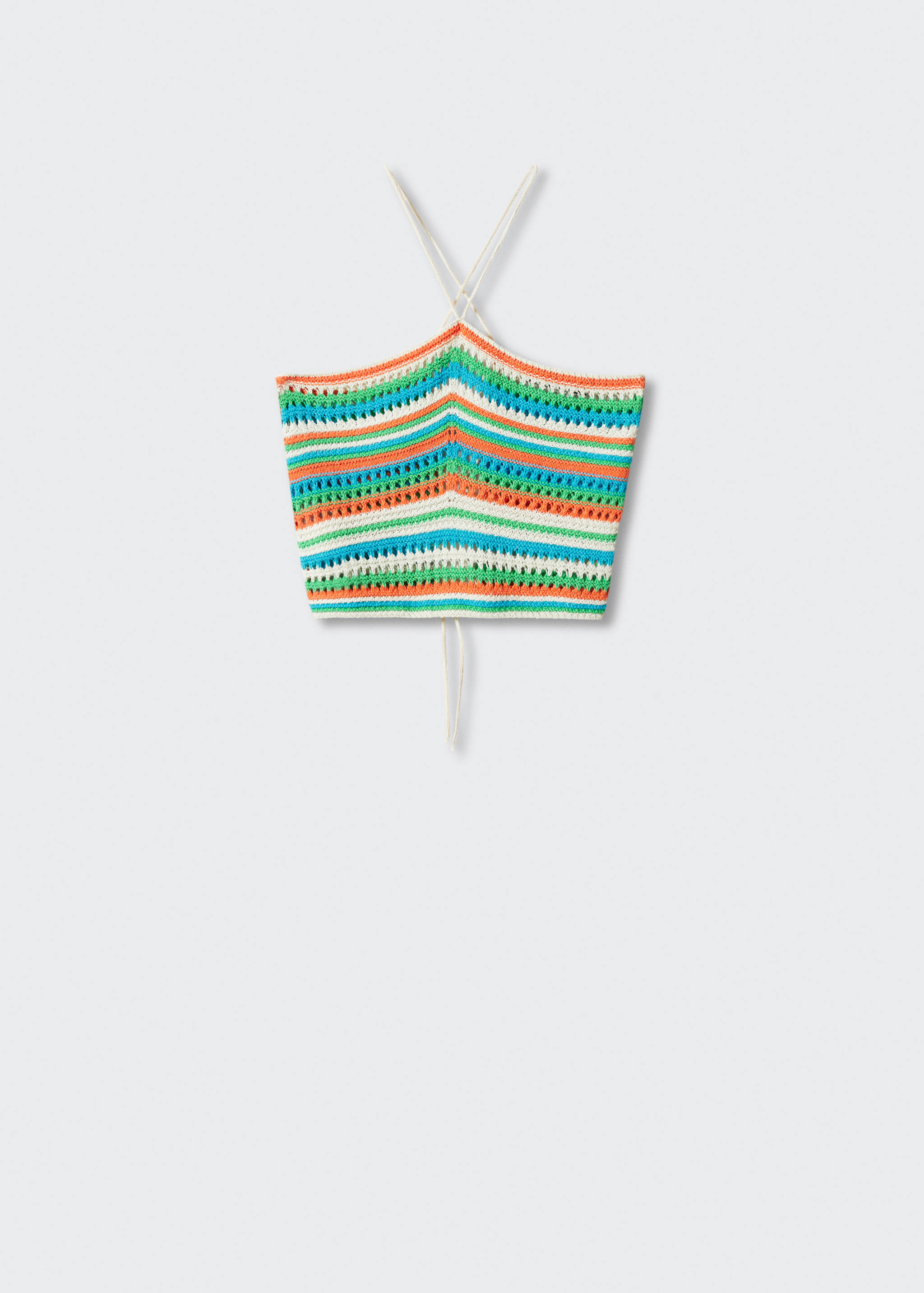 Top croșetat cu guler halter - Femei | MANGO OUTLET Romania