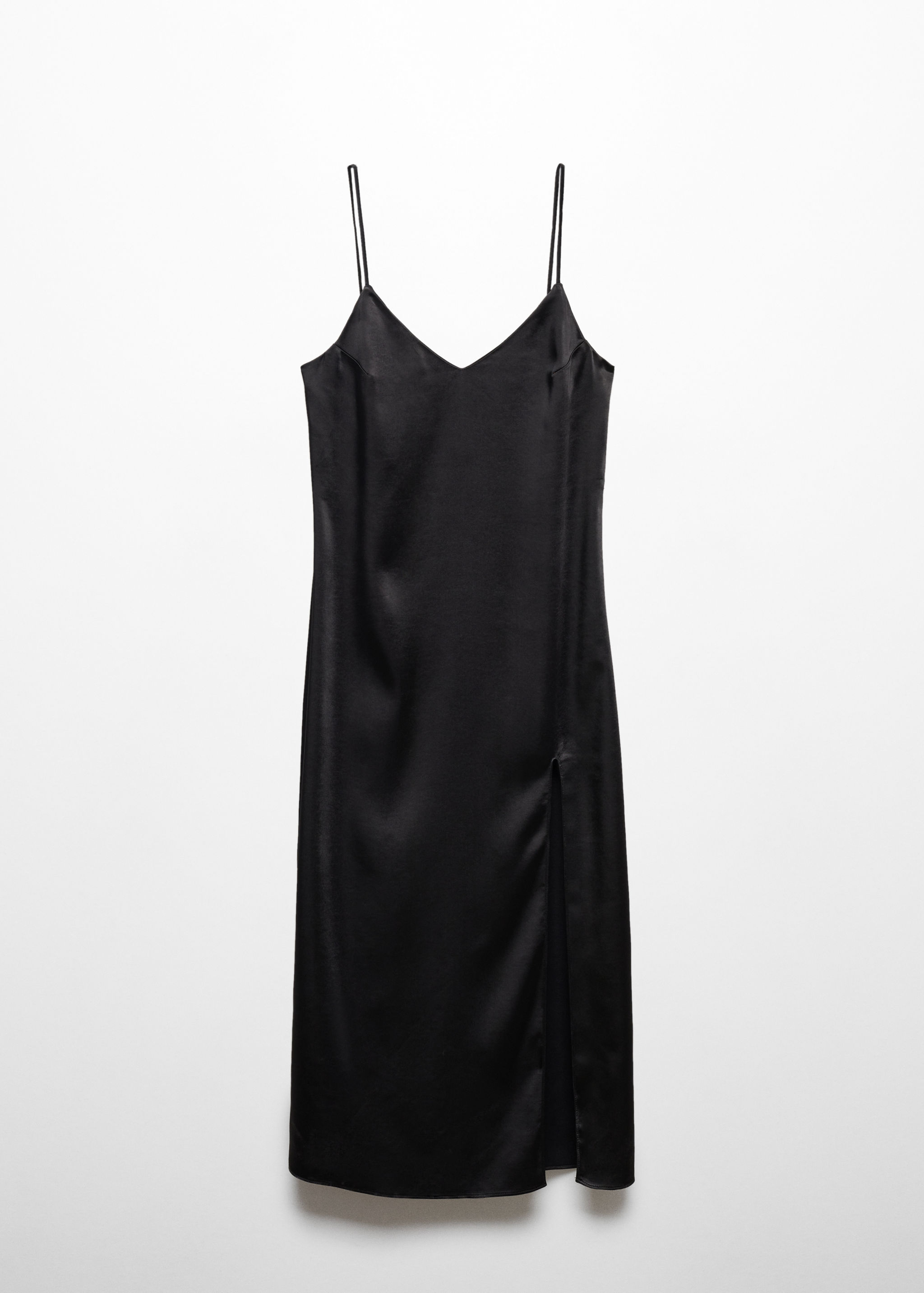 Side-slit satin dress - Women | MANGO OUTLET USA