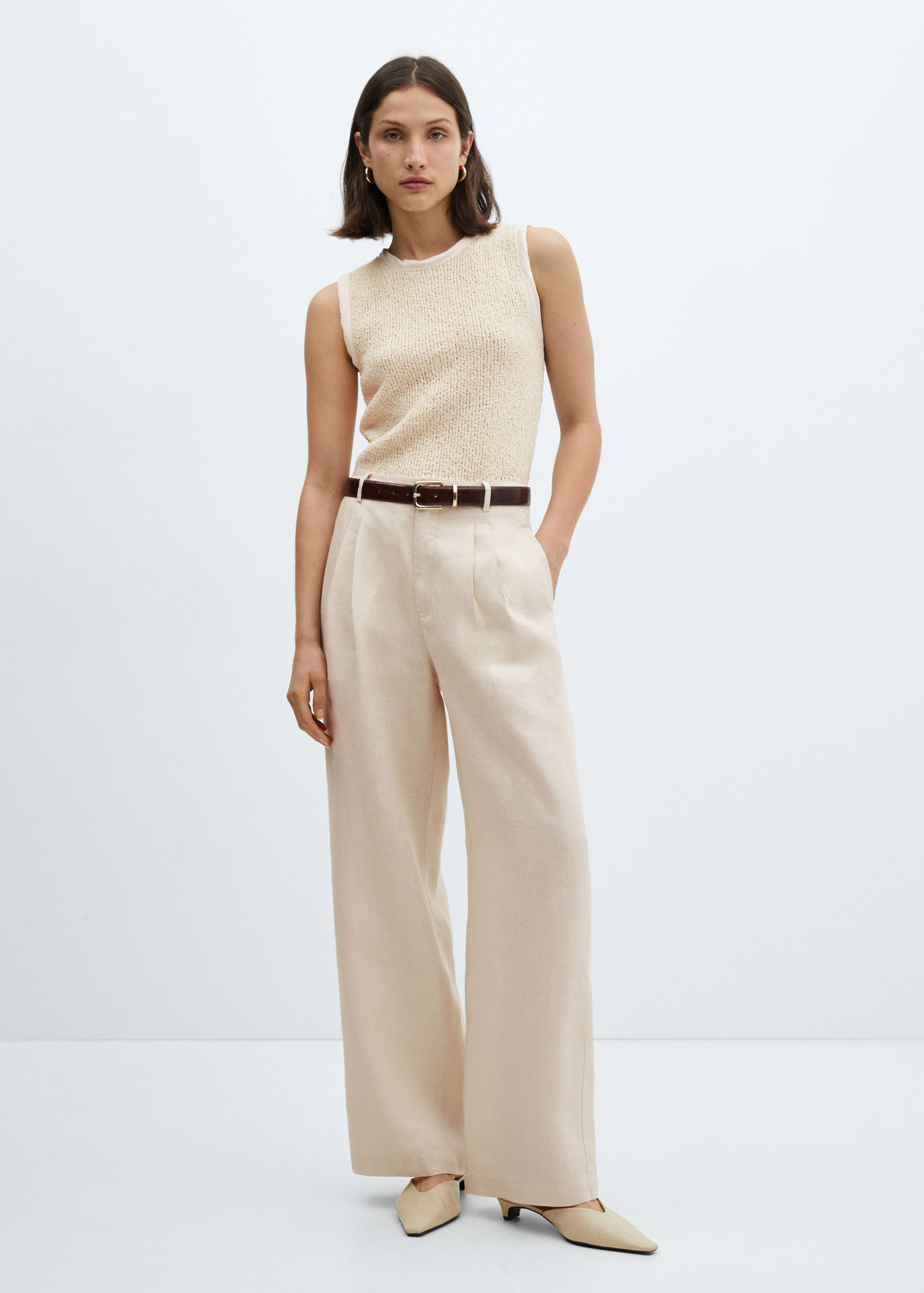 Top with contrasting finishes - Women | MANGO OUTLET USA