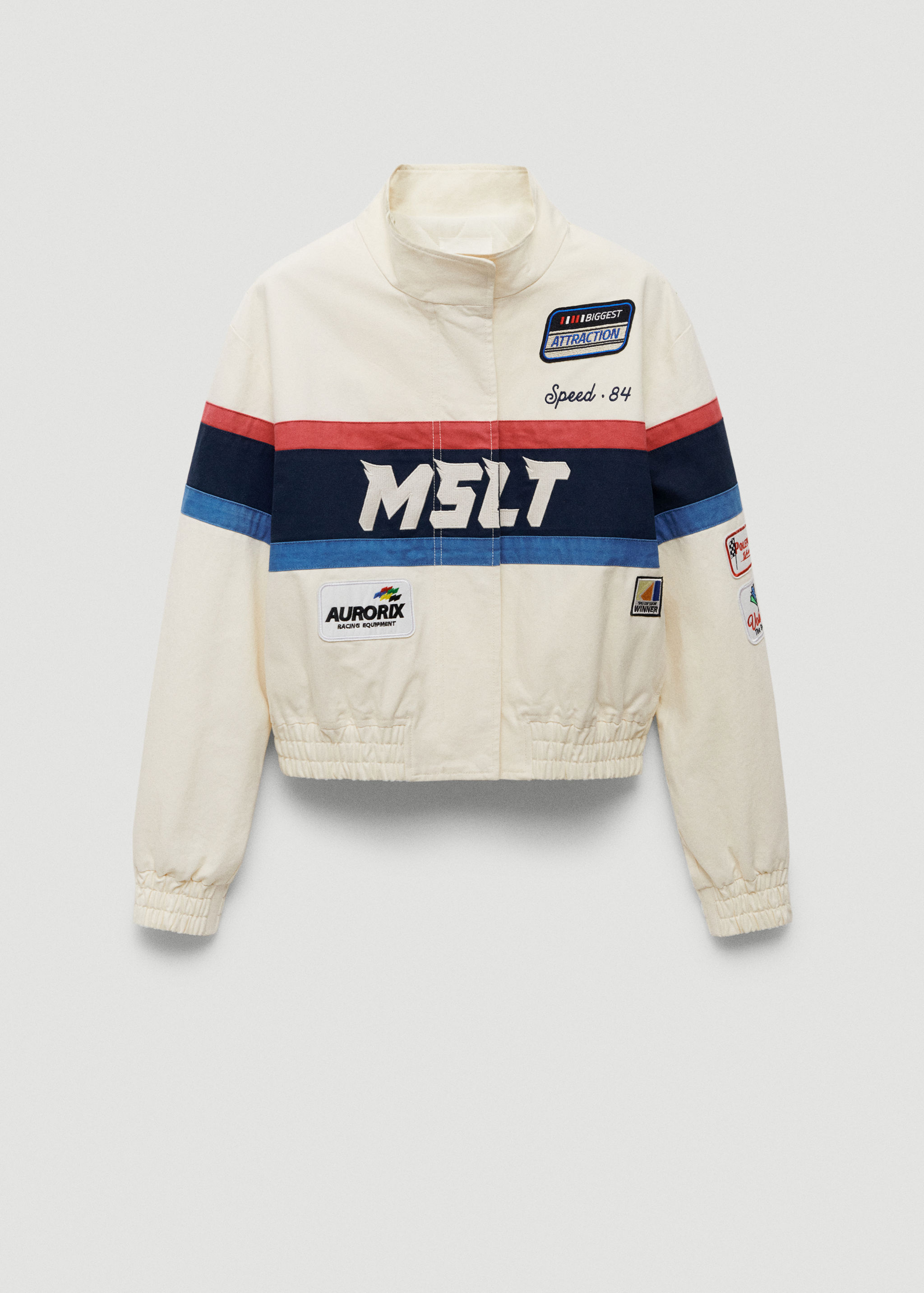 Cotton racing jacket with patches - Women | MANGO OUTLET United Kingdom