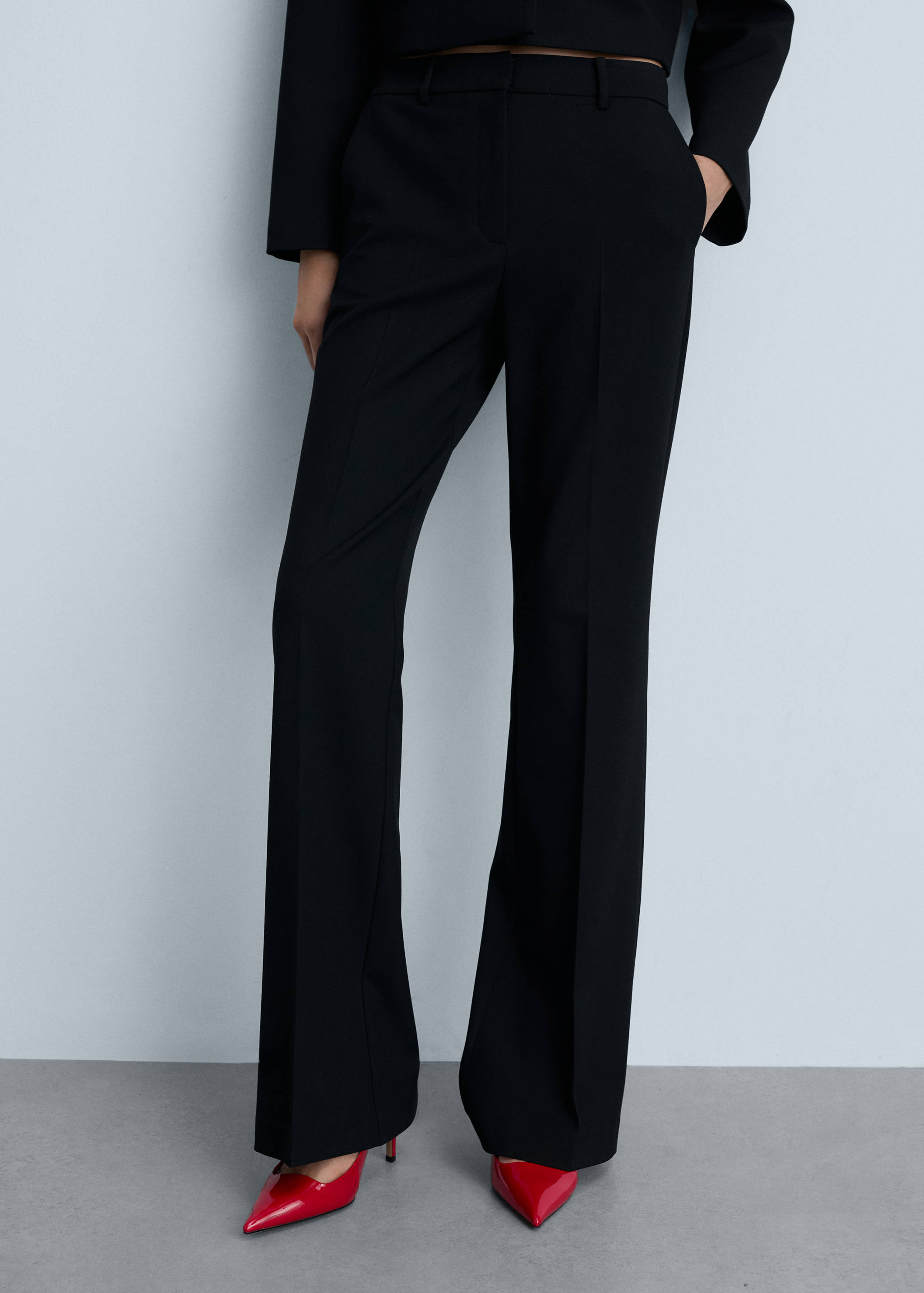 High-waist flared pants - Women | MANGO OUTLET USA