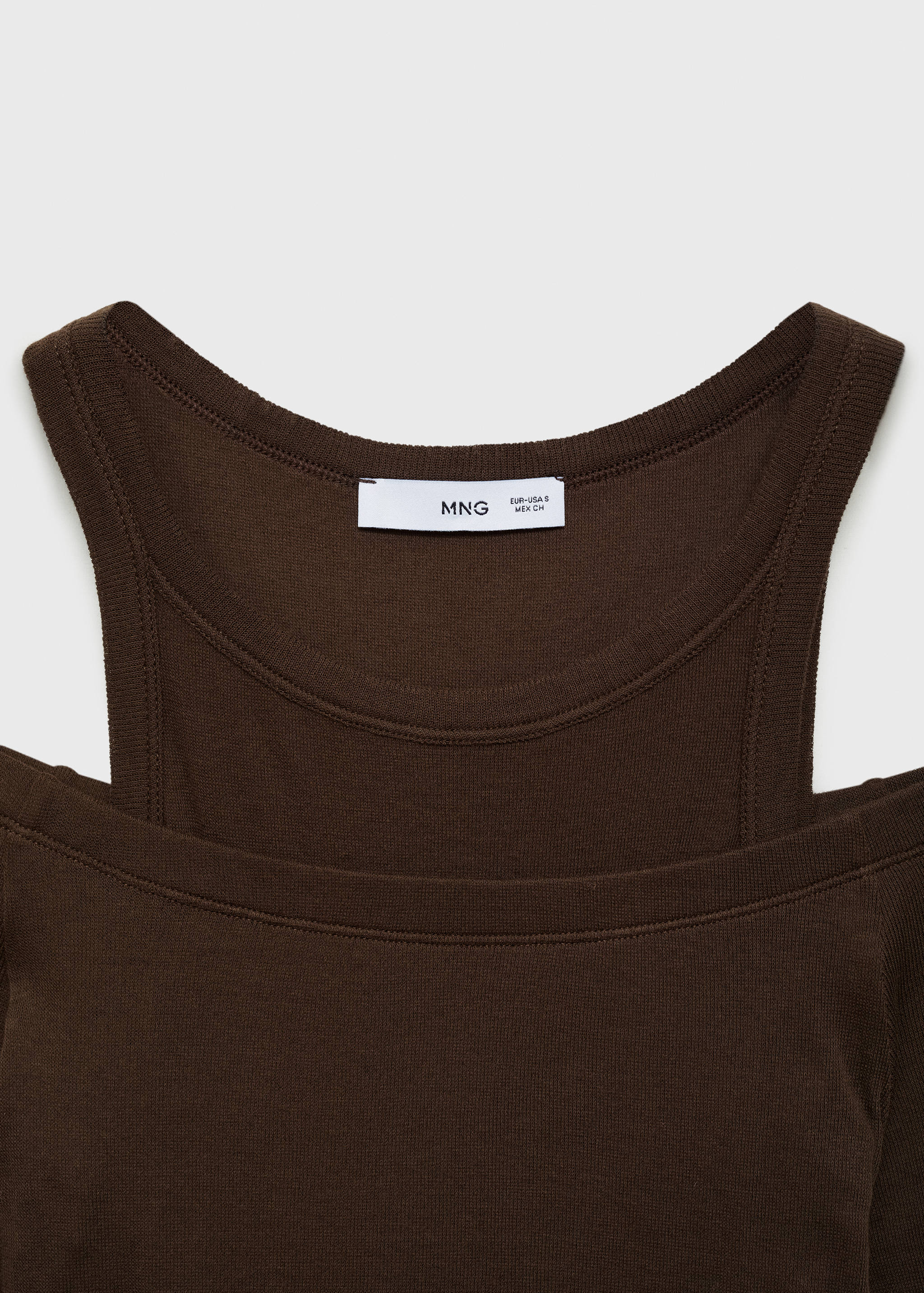 Contrasting cotton-blend T-shirt - Women | MANGO OUTLET USA
