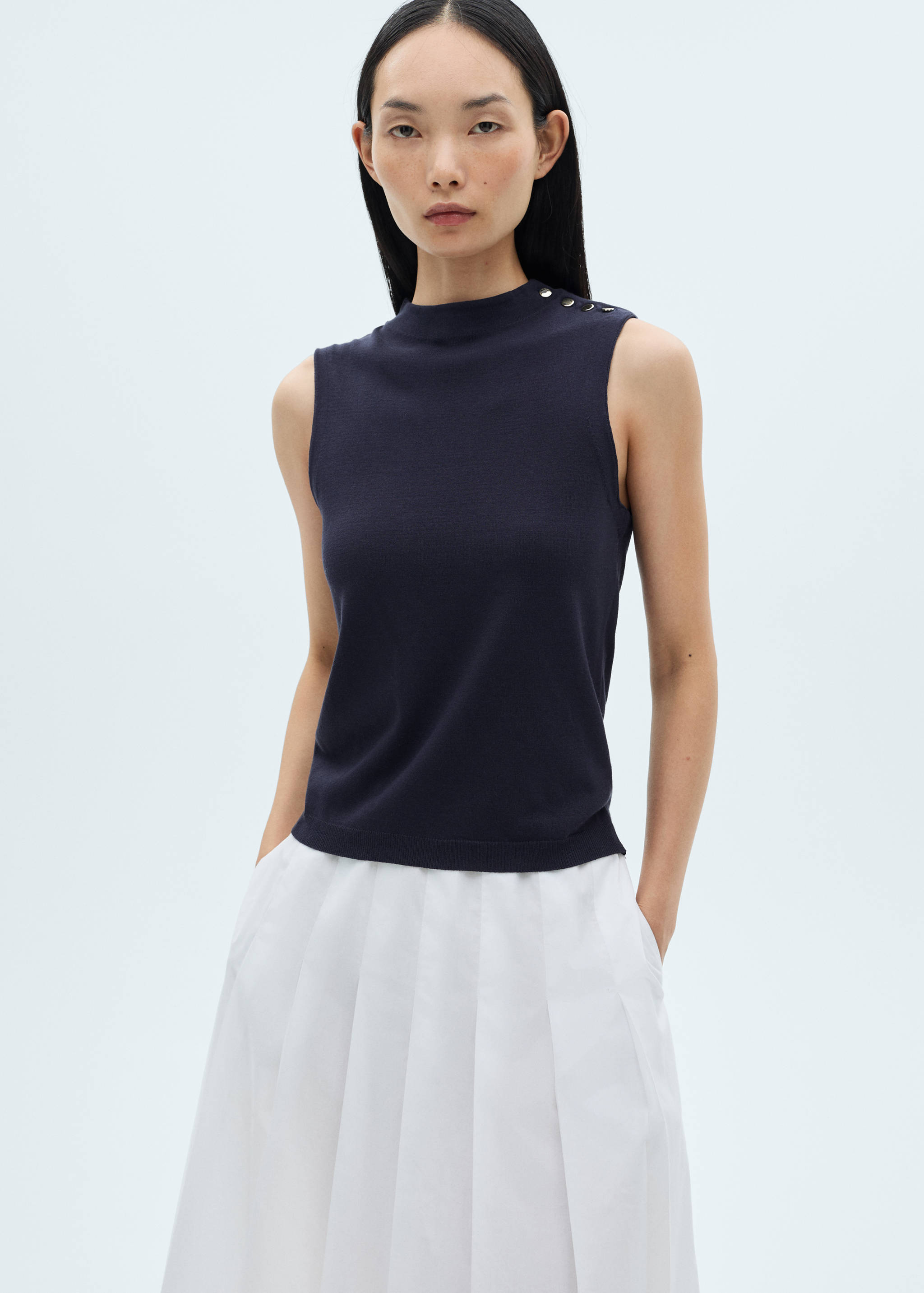 Top maglia bottoni - Donna | MANGO OUTLET Italia