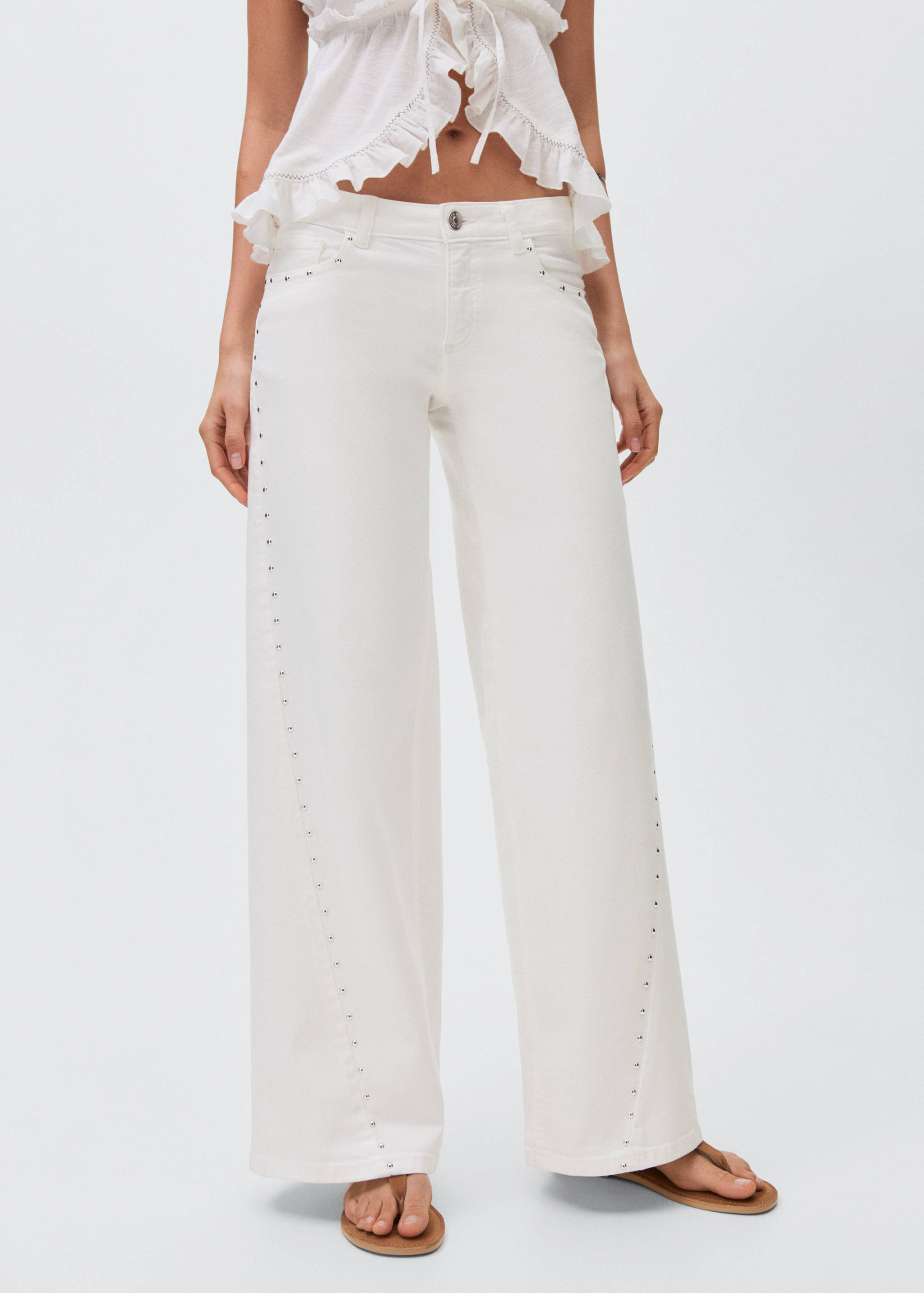 Low-Waist-Jeans mit Nieten - Teen Girl | MANGO OUTLET Deutschland