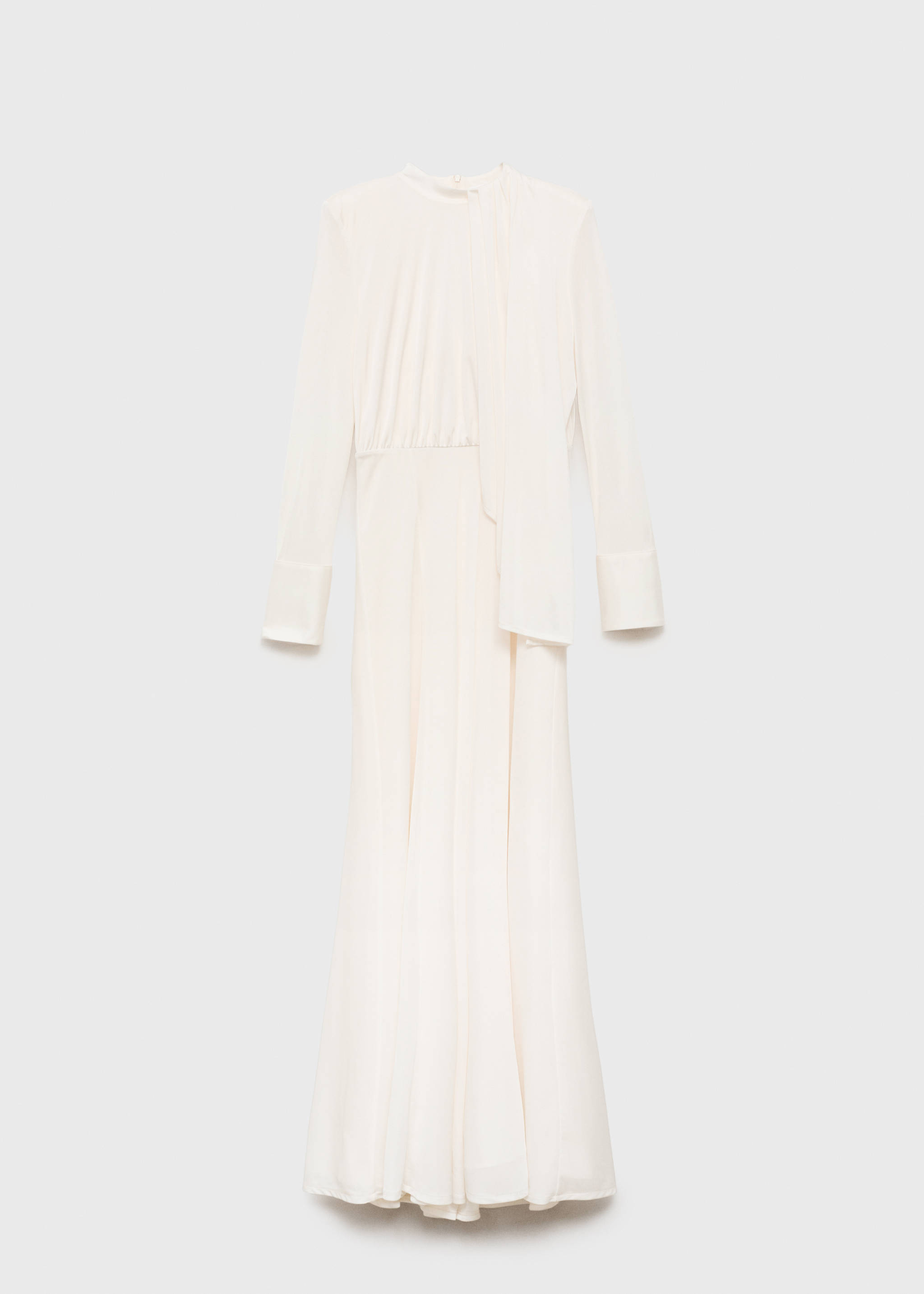 Vestido satinado volante cuello - Mujer | MANGO OUTLET EE.UU